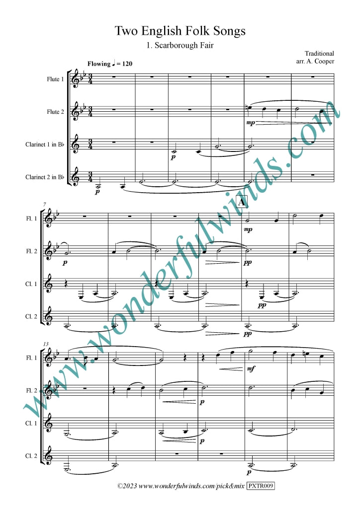 PXTR009 Two English Folk Songs - Traditional – Wonderful Winds